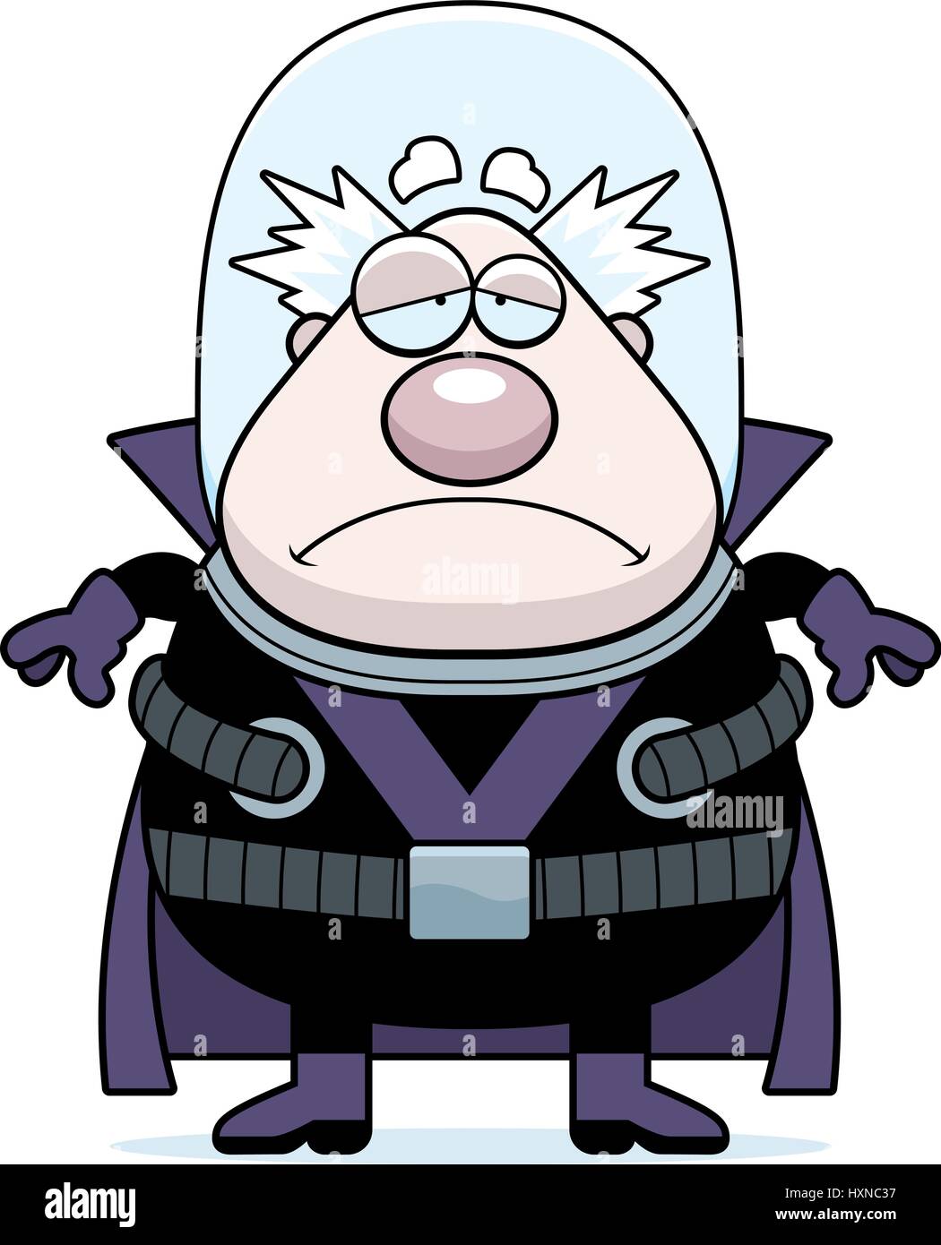 A cartoon illustration of a supervillain looking sad Stock Vector Image ...