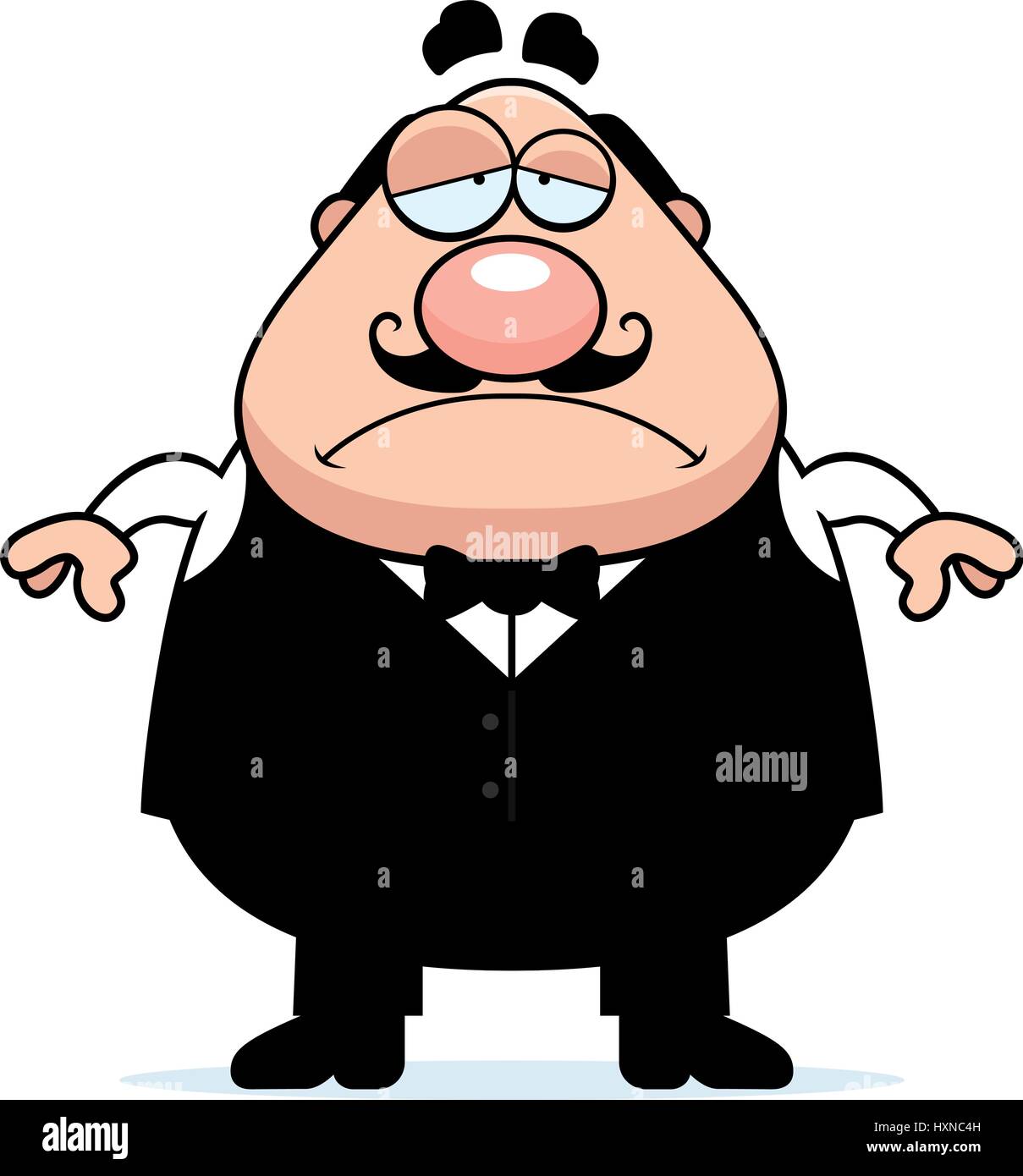 A cartoon illustration of a waiter looking sad Stock Vector Image & Art ...