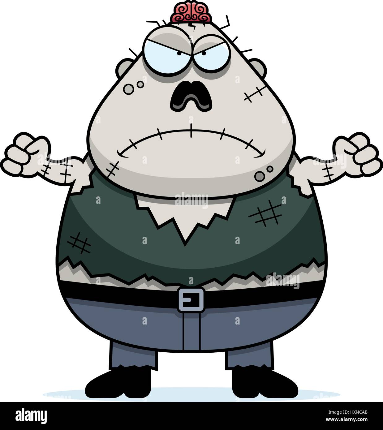 A cartoon illustration of a zombie looking angry Stock Vector Image ...