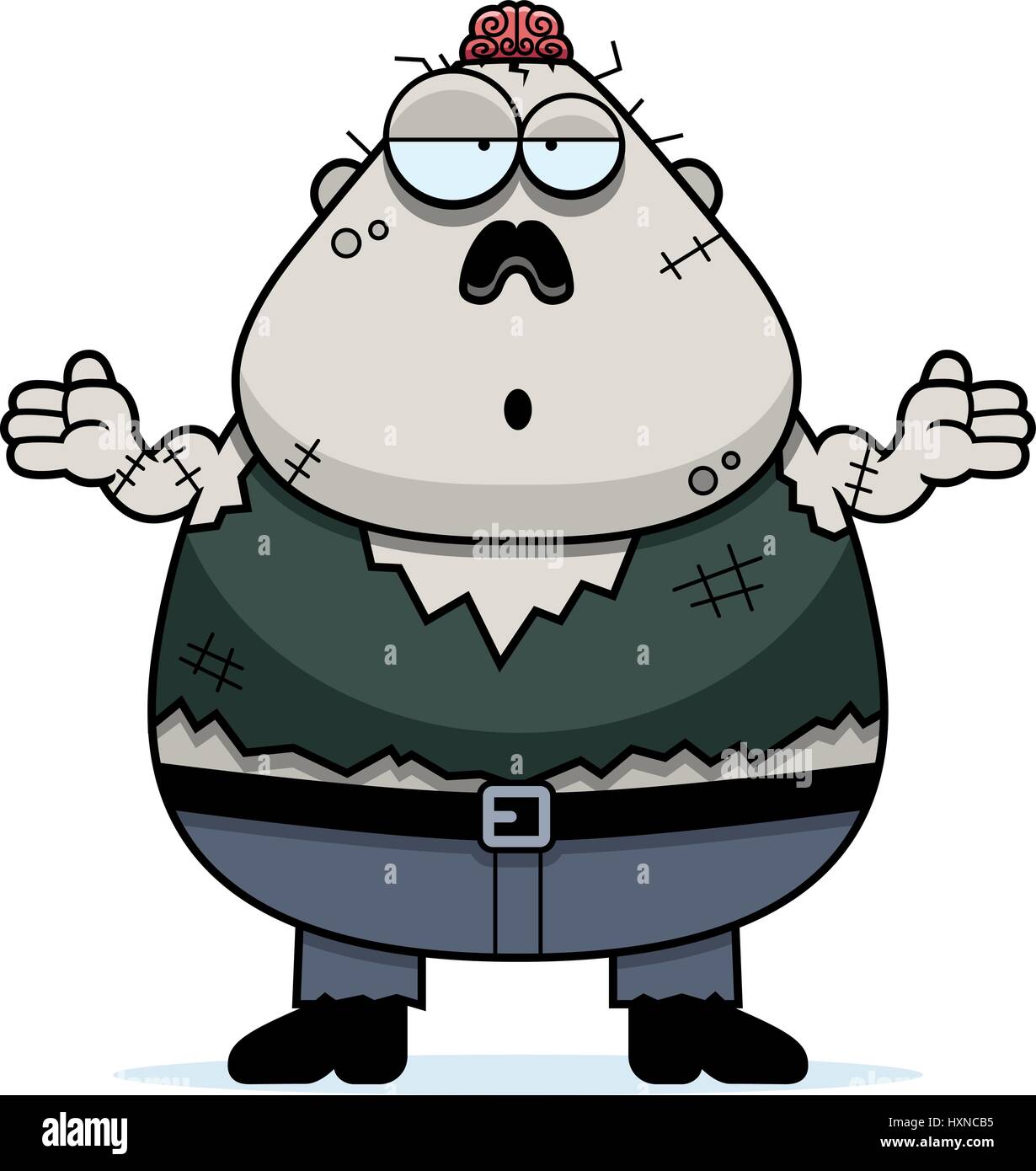 A cartoon illustration of a zombie looking confused Stock Vector Image ...