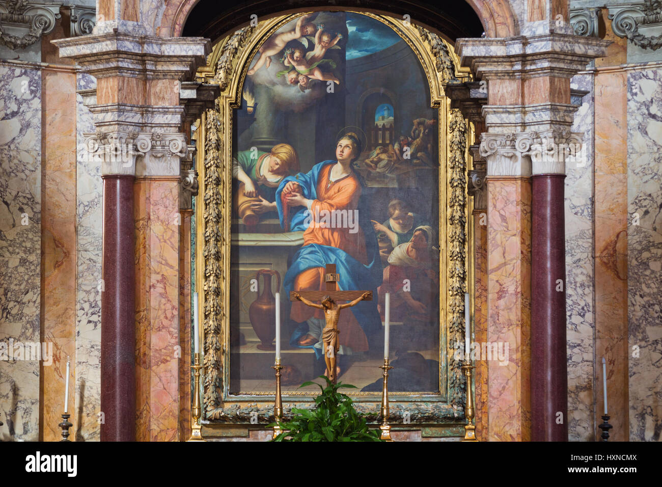 Santa Prassede - Rome - Painting Stock Photo - Alamy