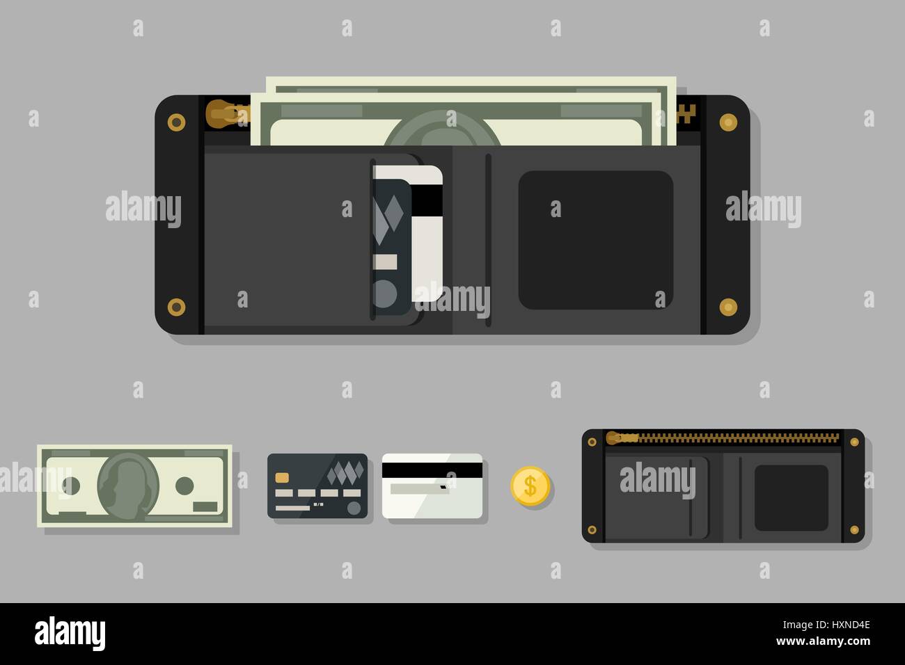 Full wallet Stock Vector Images - Alamy