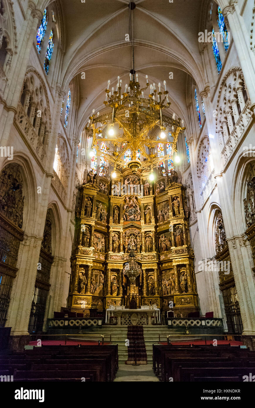 Inside the Major chapel. Cathedral of Saint Mary of Burgos. Burgos ...