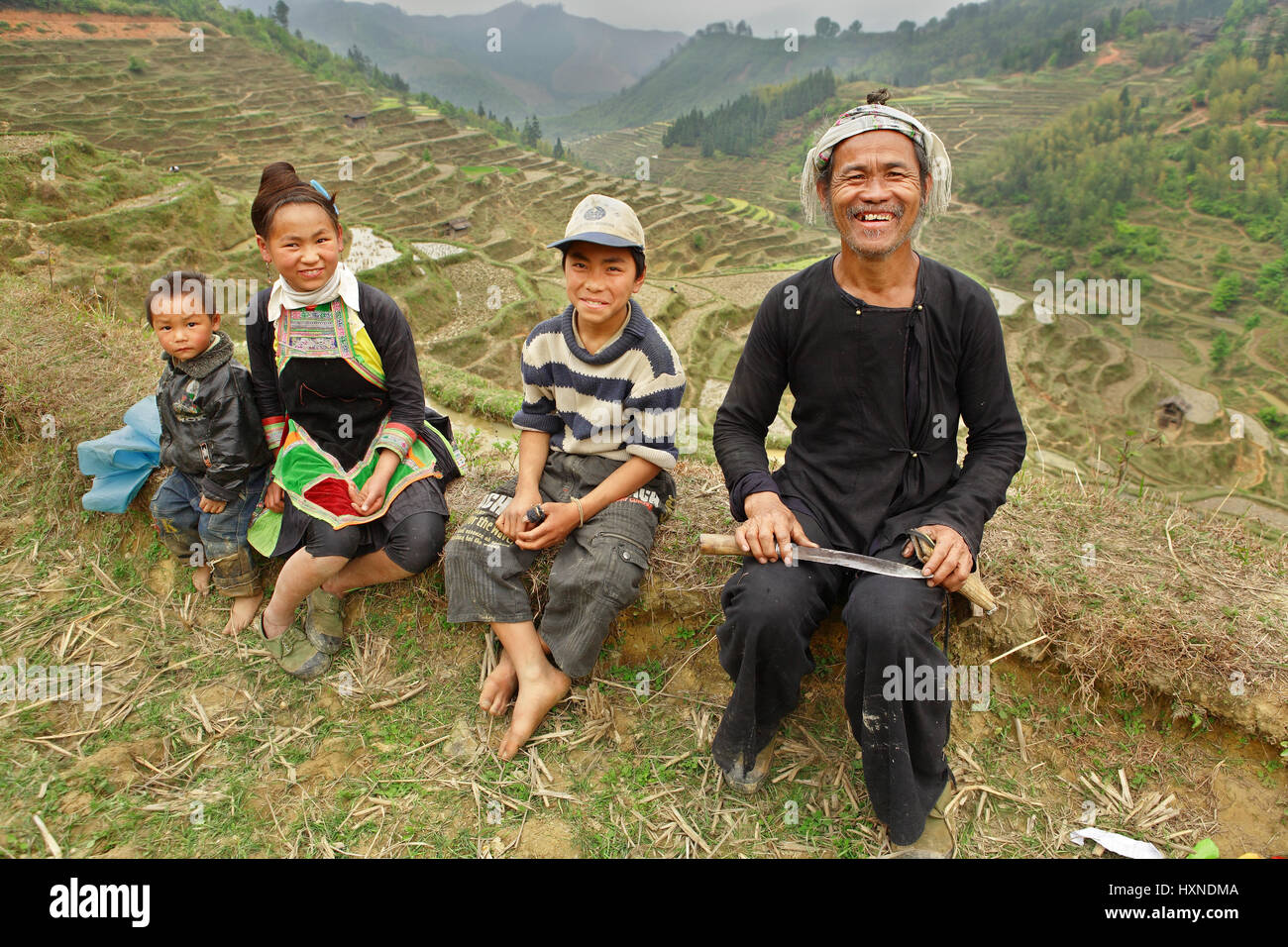 GUIZHOU, CHINA - APRIL 10: Ethnic Minorities in China, Miao black ...