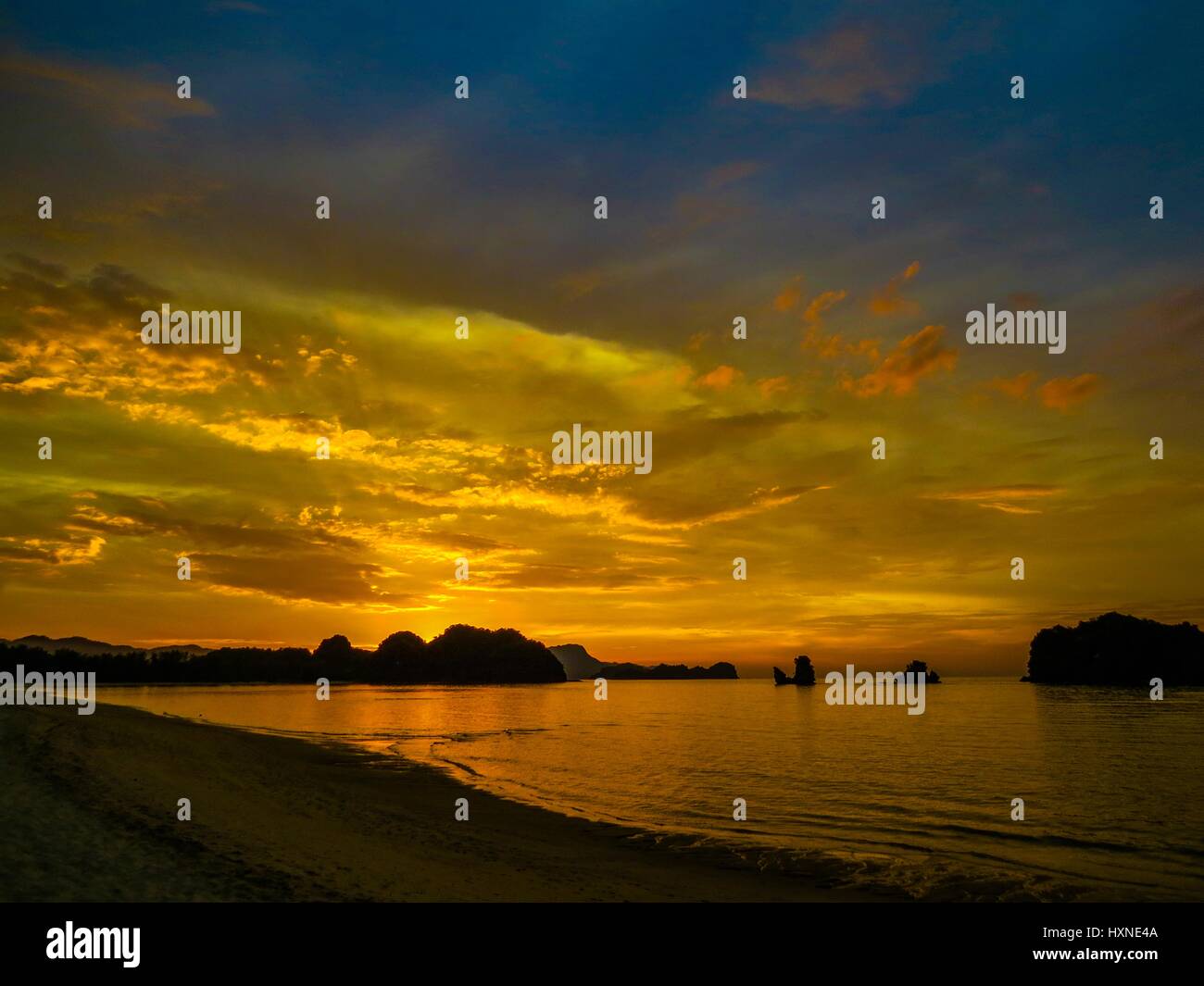 Amazing beach sunset Stock Photo - Alamy