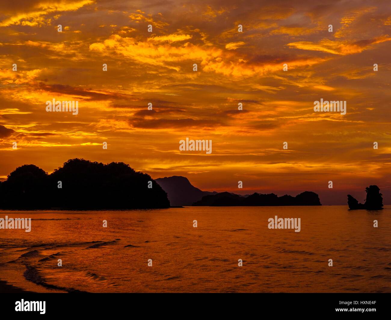 Amazing beach sunset Stock Photo - Alamy