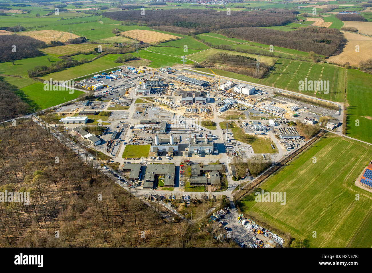 Gas distribution plant open-grid, construction measures, gas pipeline ...