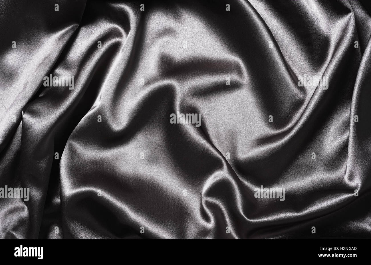 Contrast black rippled satin fabric Stock Photo - Alamy