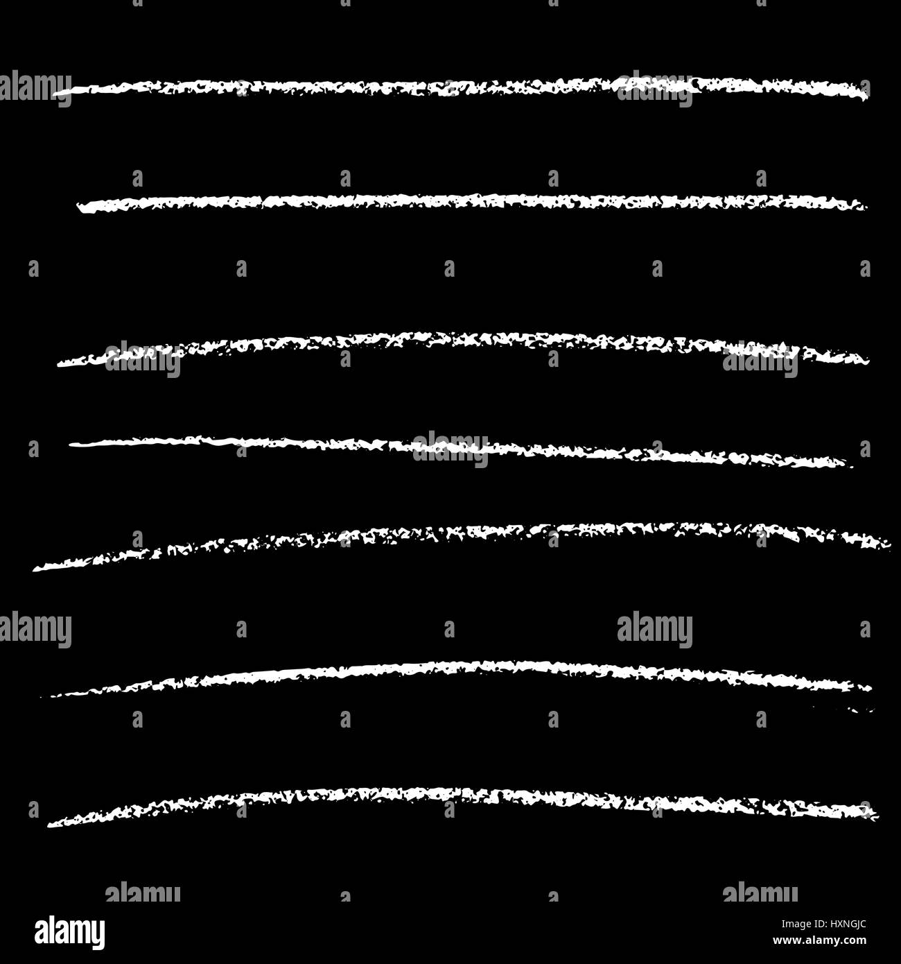 Vector chalked handmade lines. Chalk hand drawn strokes. Vector ...