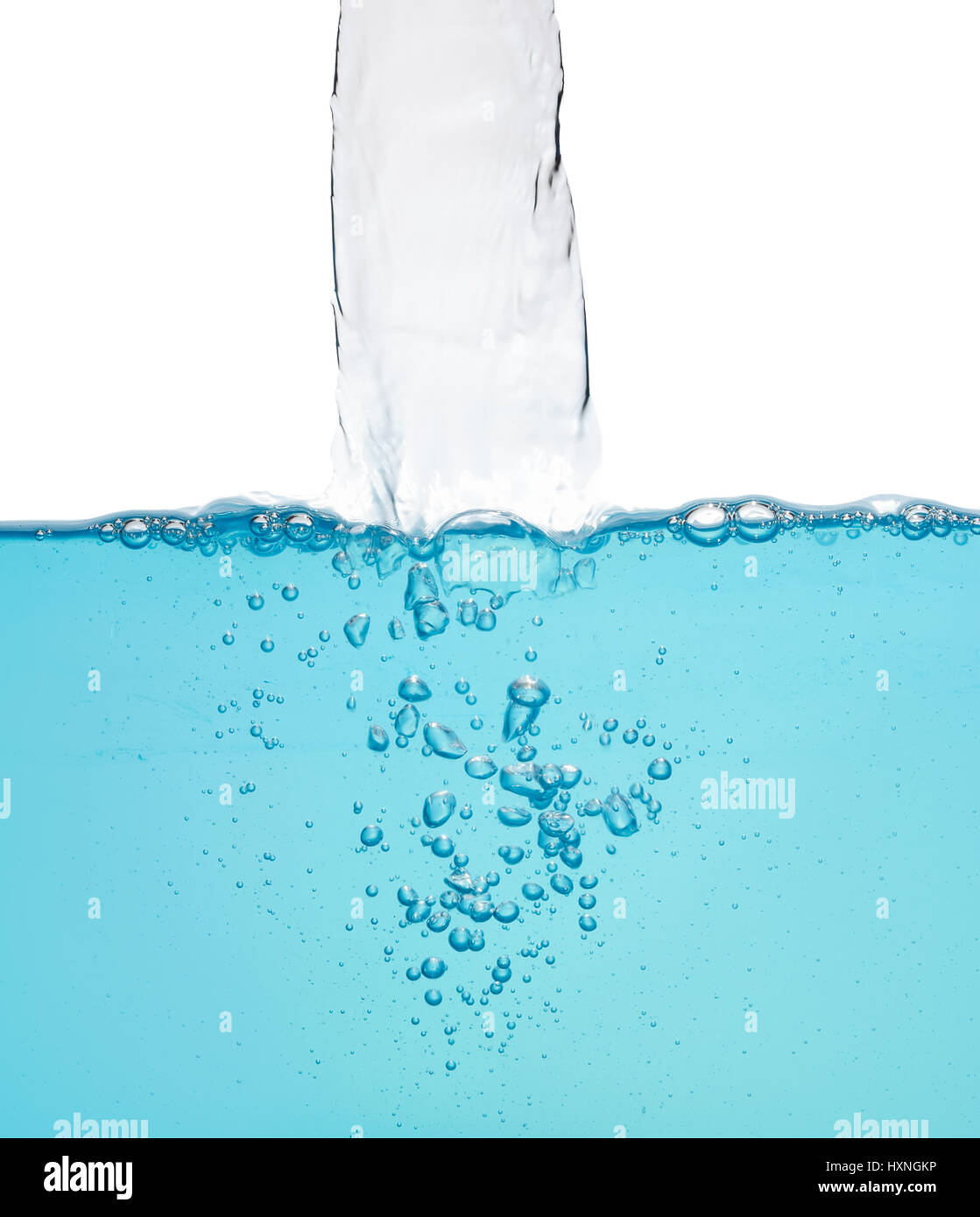 Flowing water with bubbles isolated Stock Photo - Alamy