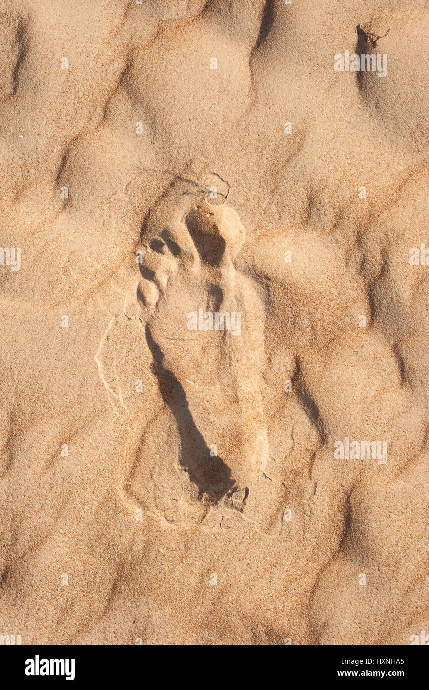 Foot print on the sand Stock Photo - Alamy