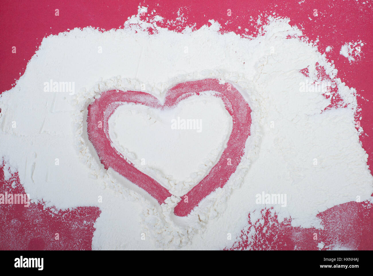 Heart drawn in flour hi-res stock photography and images - Alamy