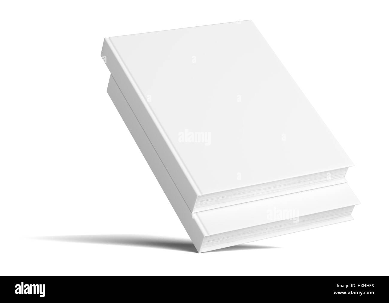 Blank two empty books on grey studio background Stock Photo - Alamy