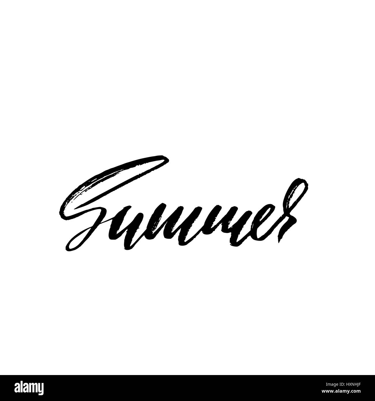 Summer. Hand drawn lettering. Vector illustration. Handwritten ...