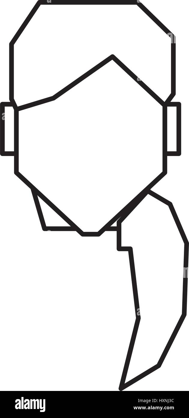 Woman faceless profile vector illustration graphic design Stock Vector ...