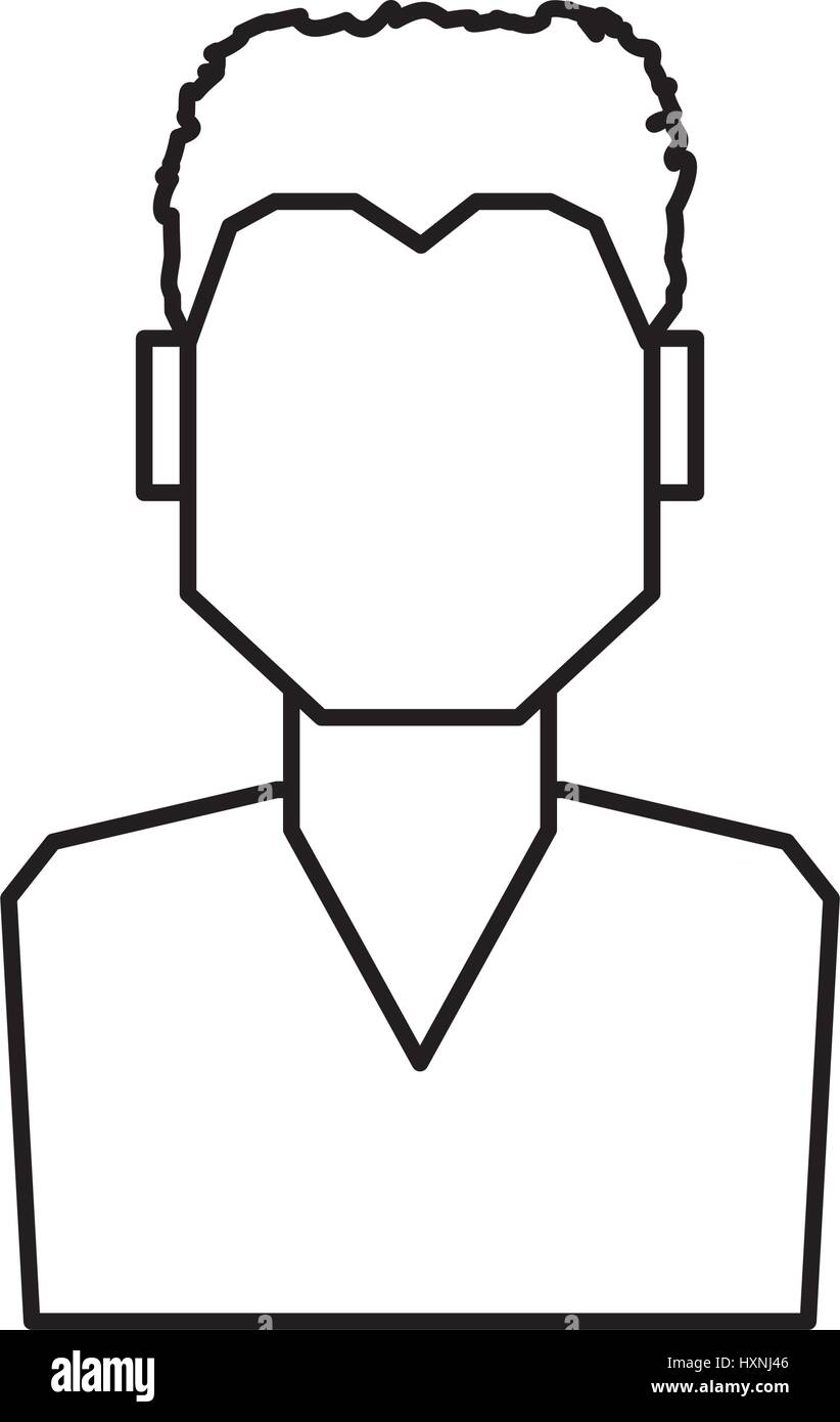 Man faceless profile vector illustration graphic design Stock Vector ...