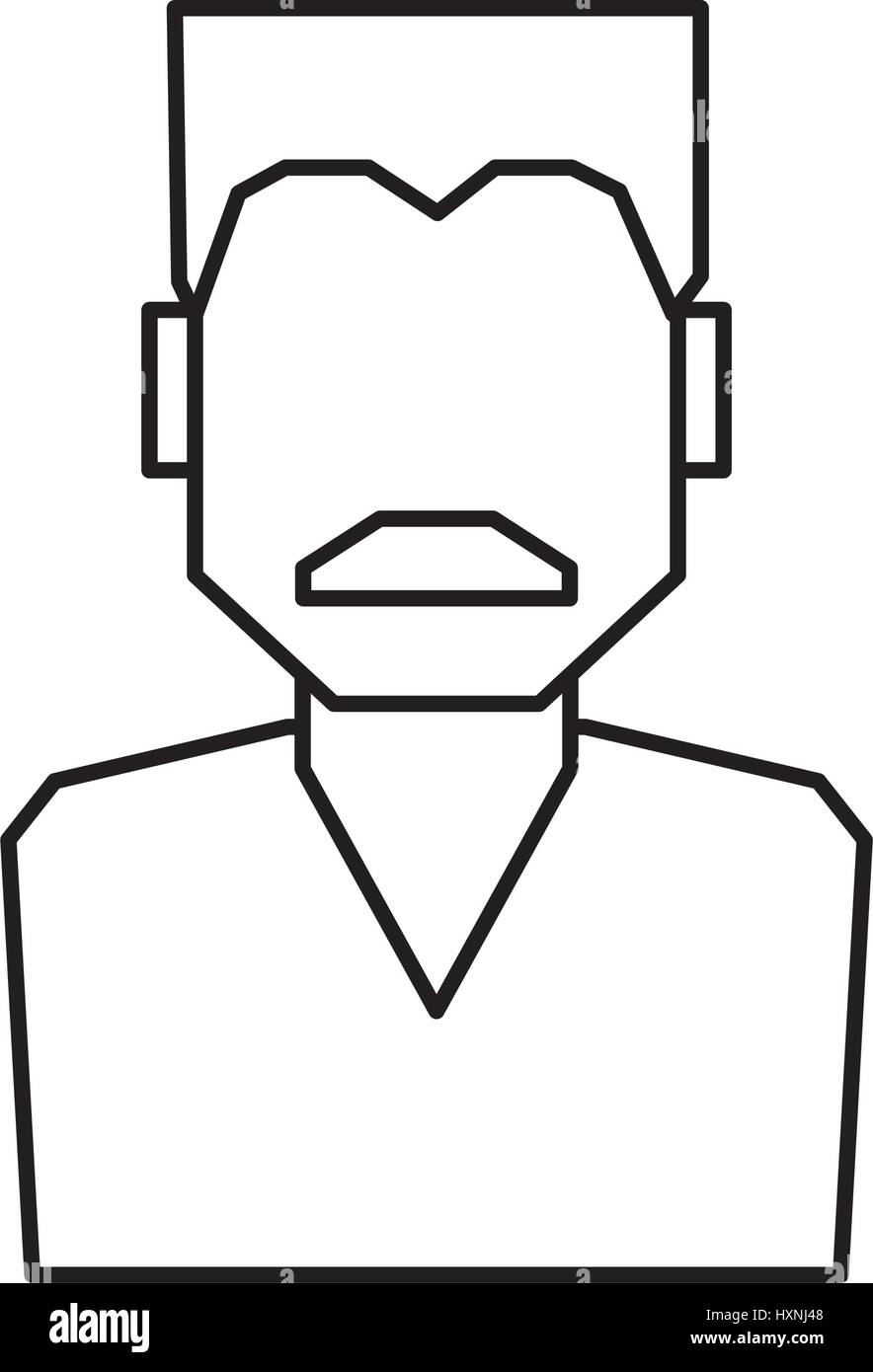 Man faceless profile vector illustration graphic design Stock Vector ...
