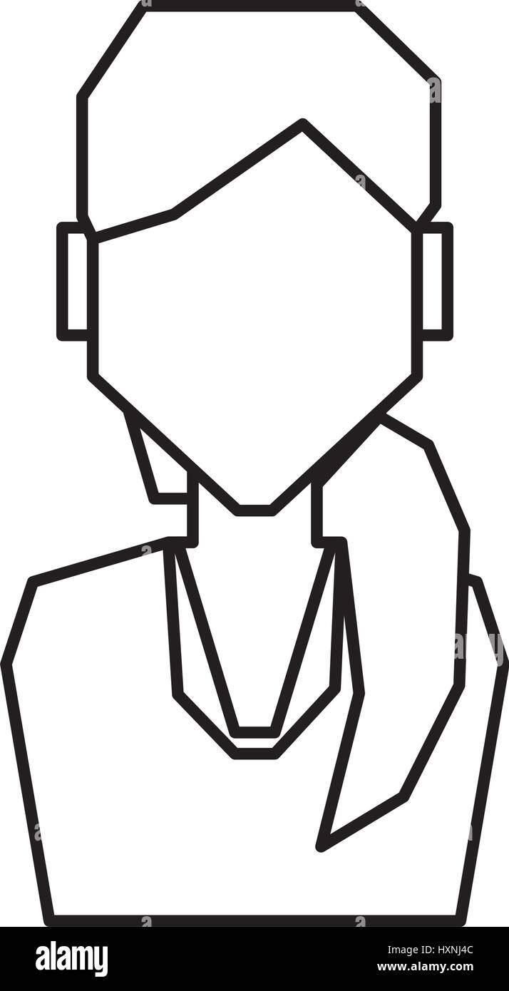Woman faceless profile vector illustration graphic design Stock Vector ...