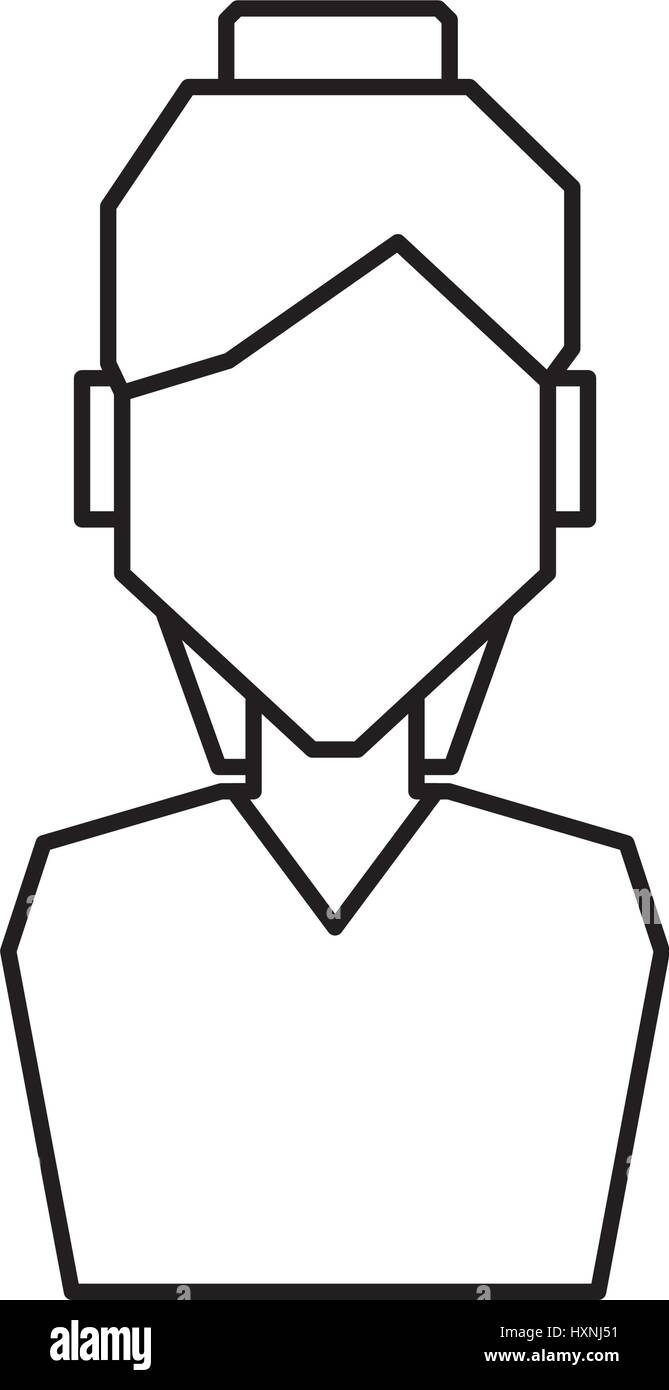 Woman faceless profile vector illustration graphic design Stock Vector ...