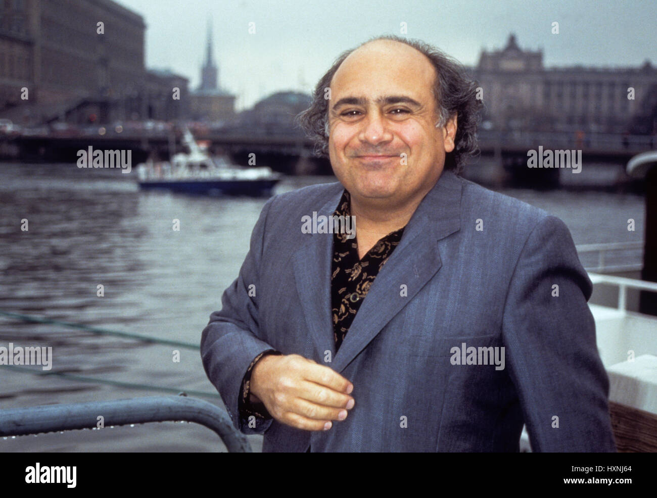 DANNY DE VITO American actor in Stockholm to promote a movie 1990 Stock ...