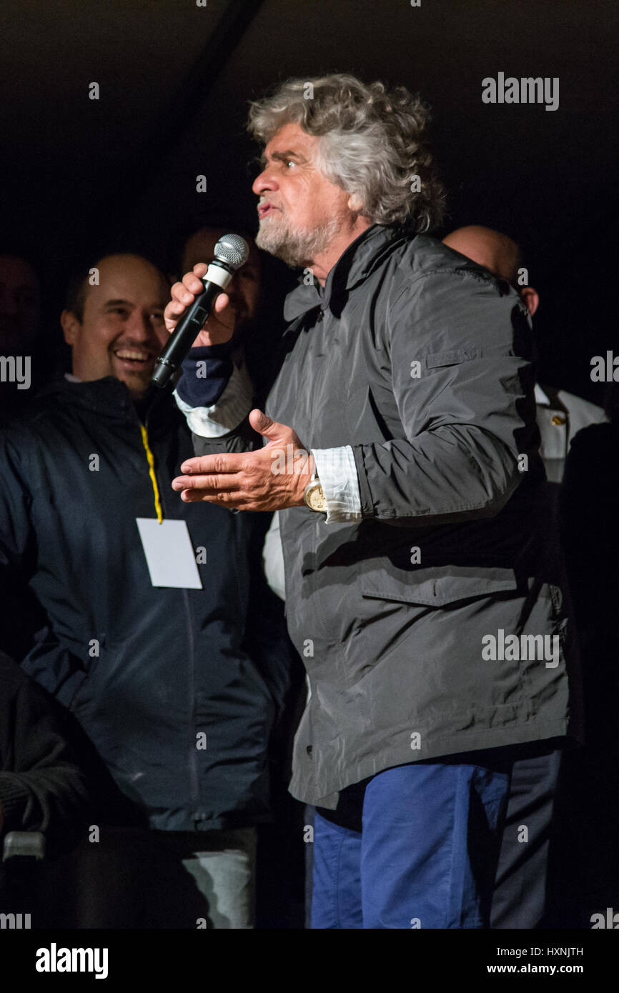 Italian politician, leader of Five Star Movement, Beppe Grillo is ...