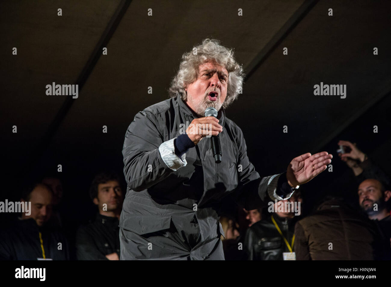 Italian politician, leader of Five Star Movement, Beppe Grillo is ...
