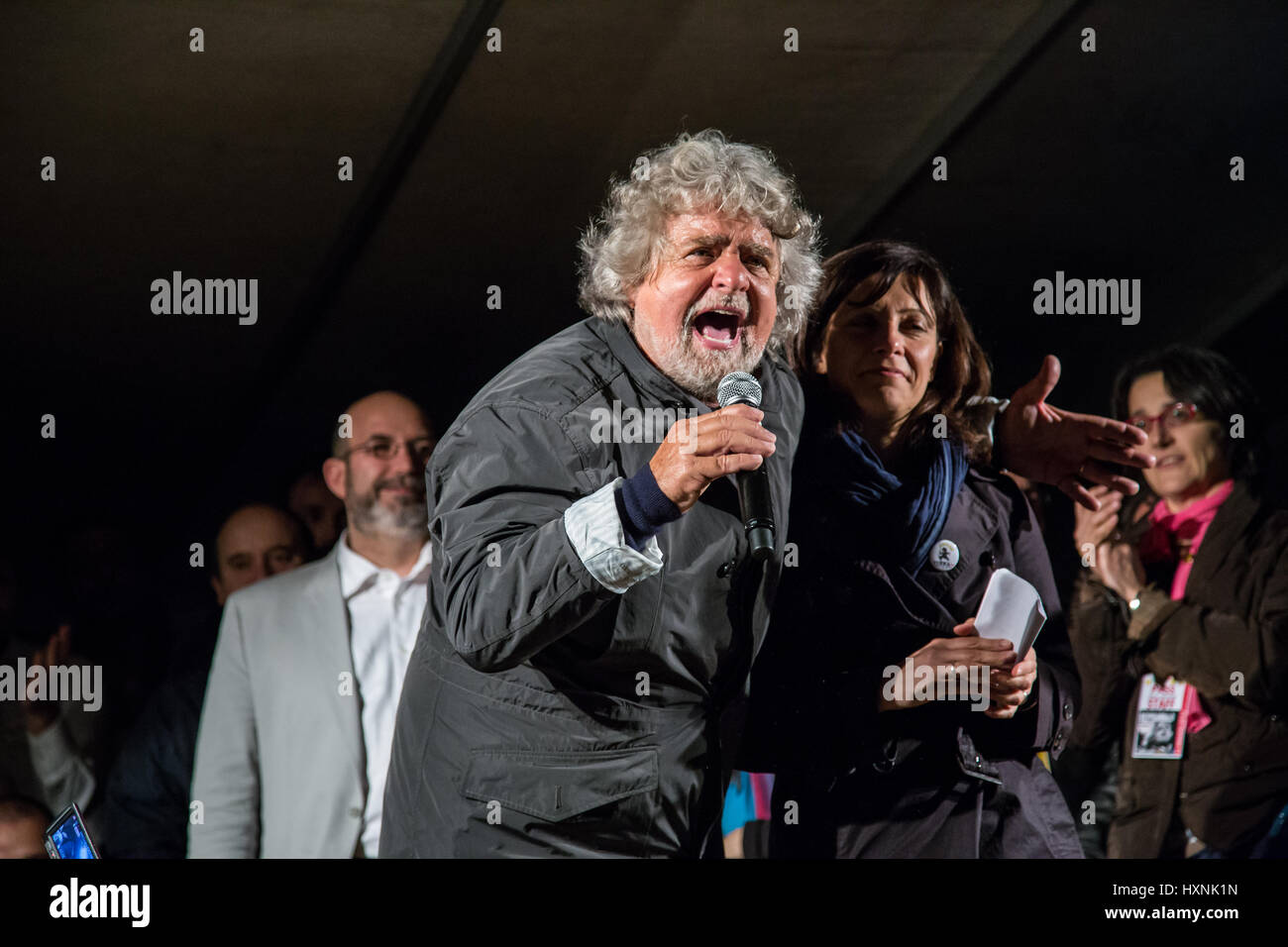 Italian politician, leader of Five Star Movement, Beppe Grillo is ...