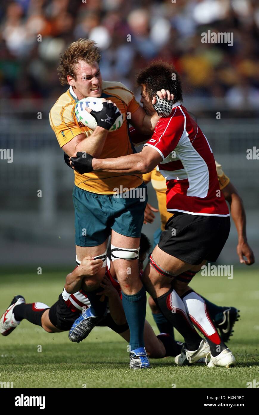 ROCKY ELSOM YASUNORI WATANABE AUSTRALIA V JAPAN STADE GERLAND LYON ...