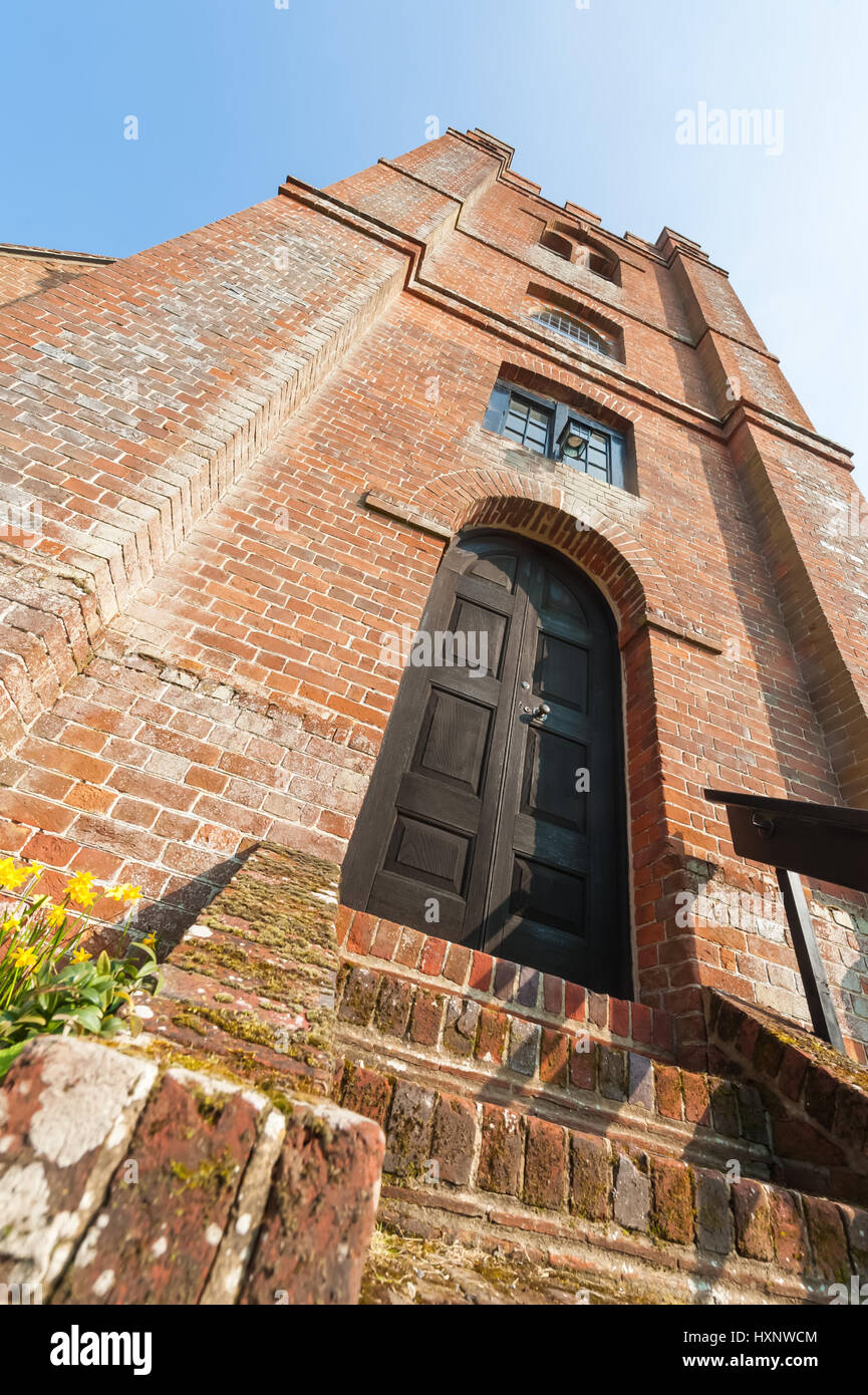 old English church brick bell tower abstract Stock Photo - Alamy