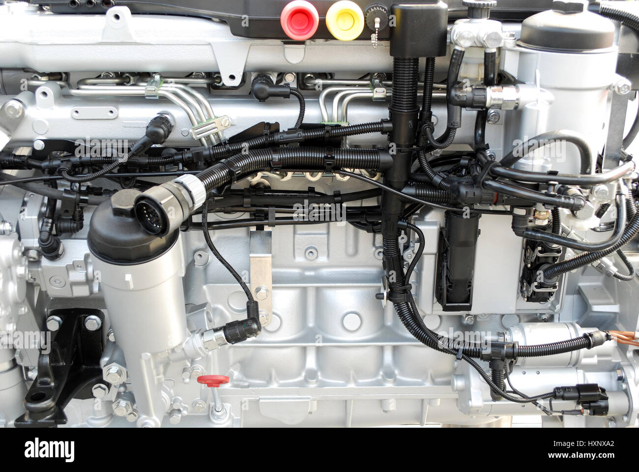 heavy truck engine close up Stock Photo - Alamy