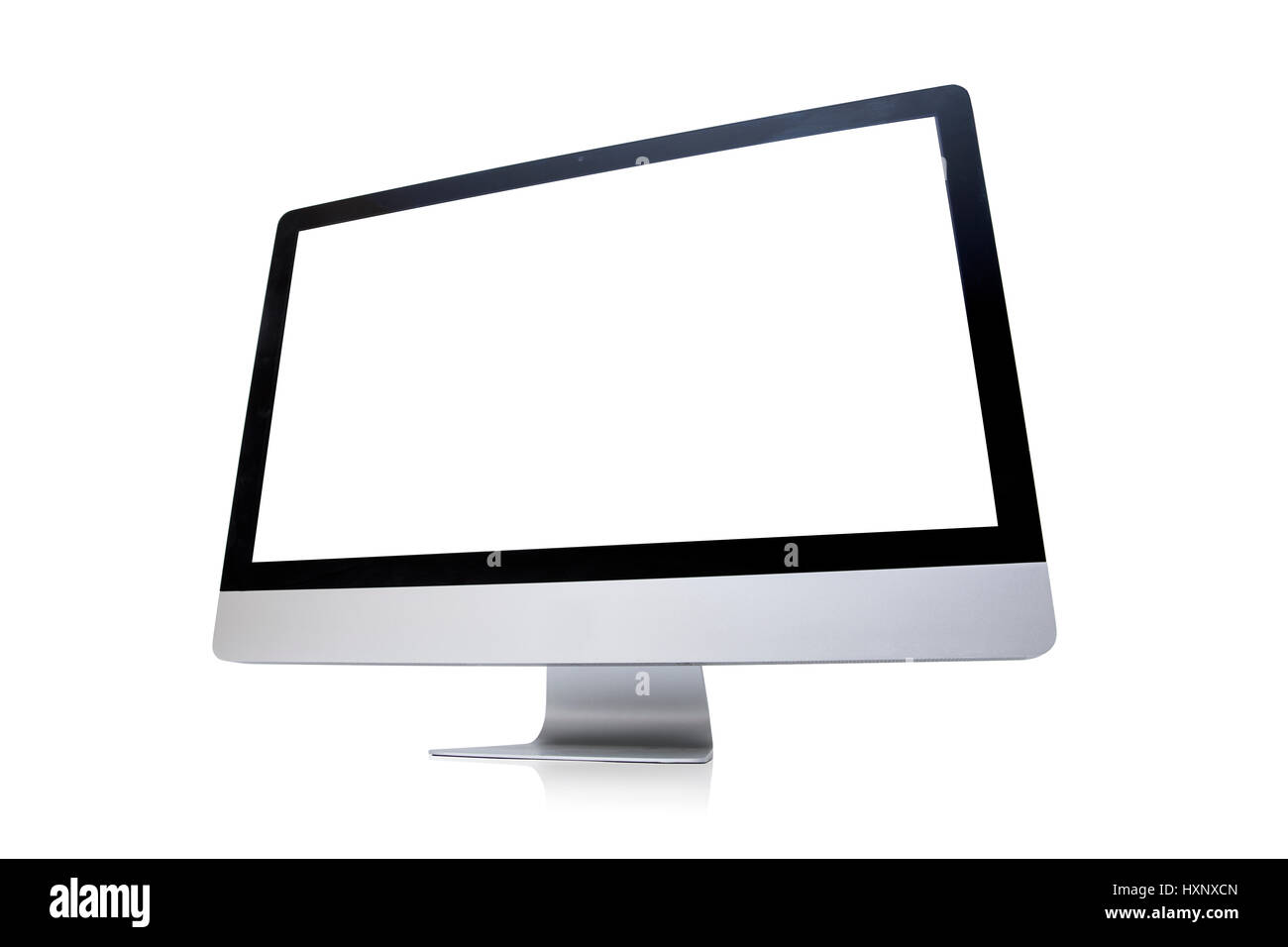 Computer monitors with blank white screen Isolated on white background ...
