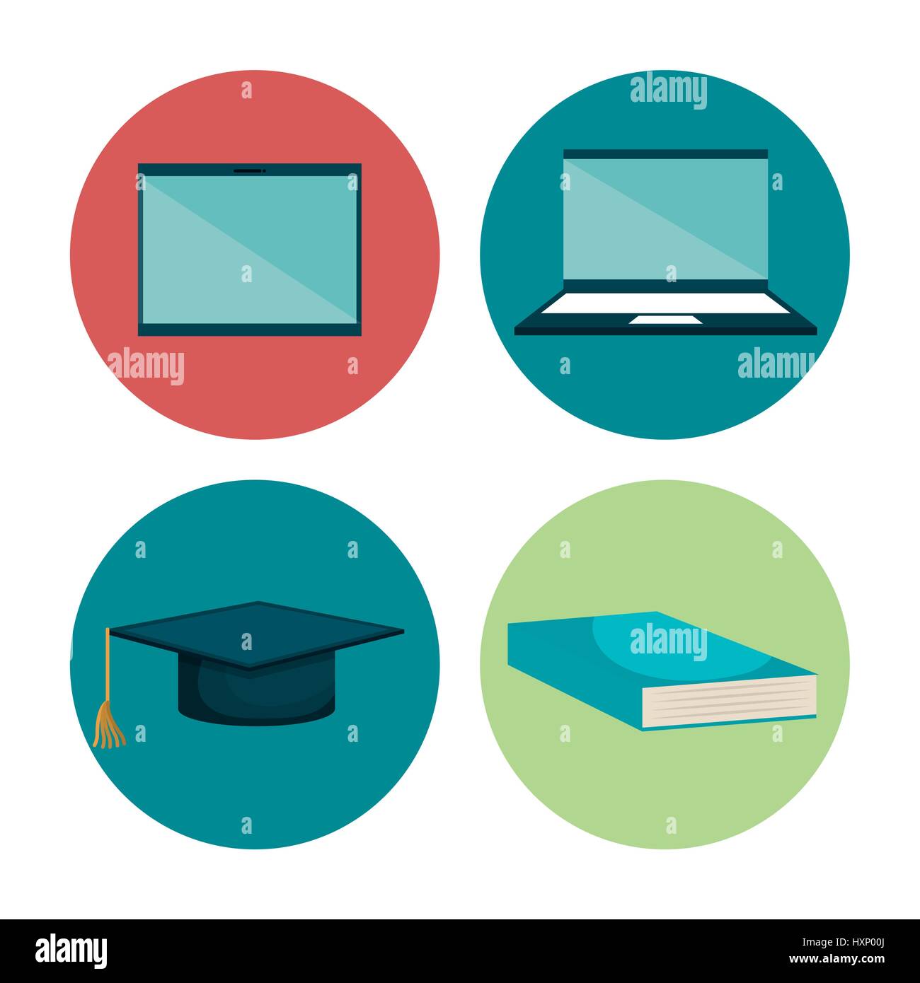 education set flat icons Stock Vector Image & Art - Alamy