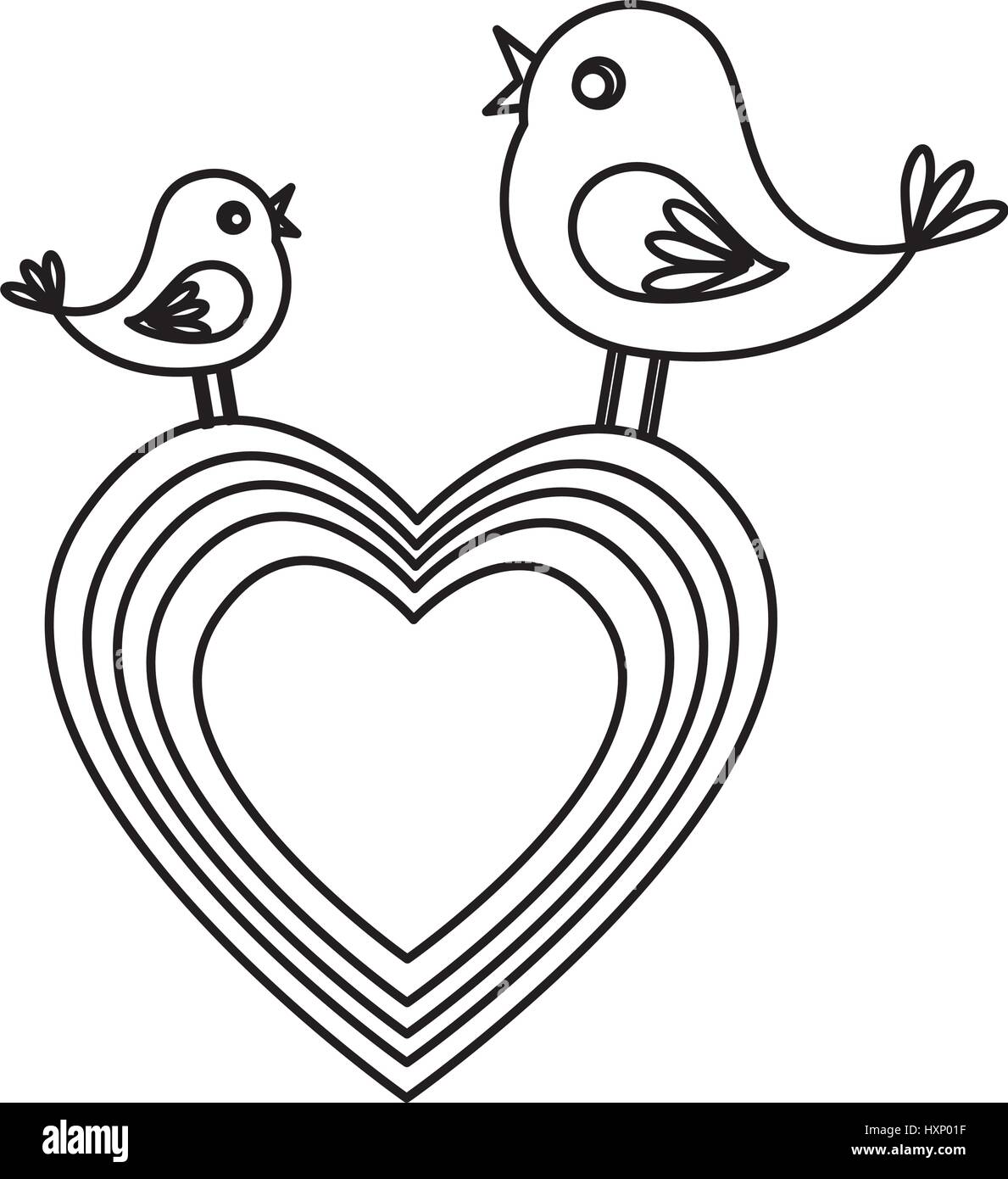 Bird Heart Drawing