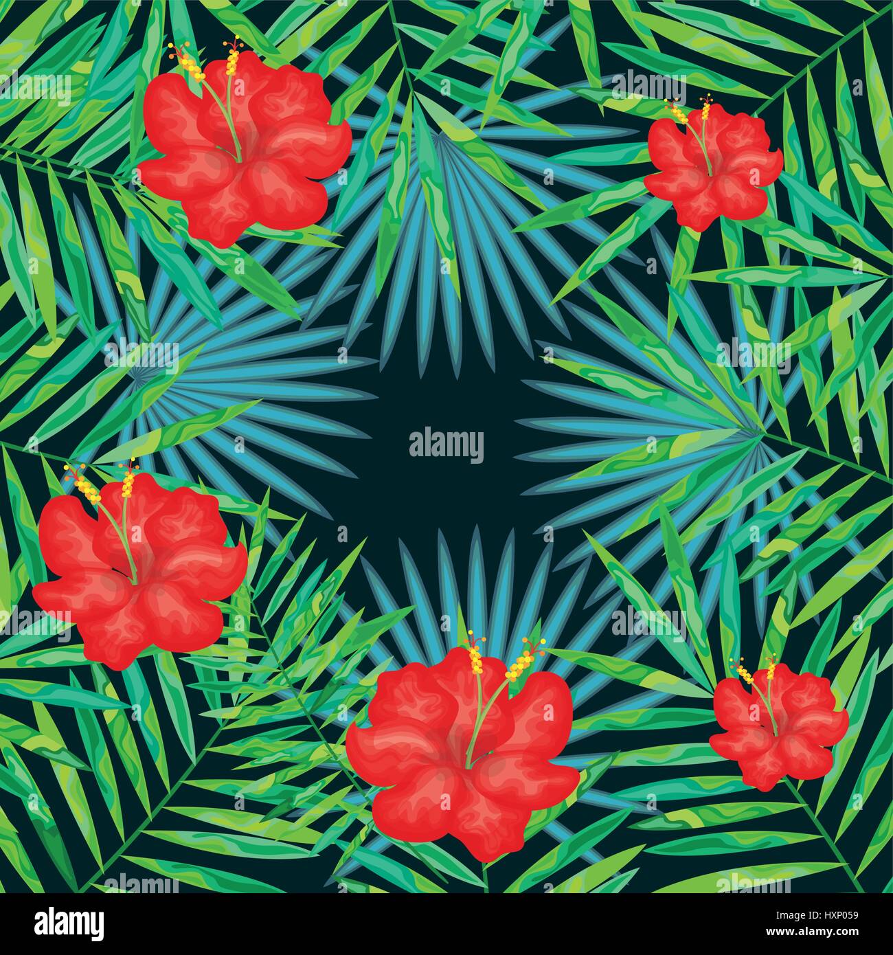 tropical flowers decorative card Stock Vector Image & Art - Alamy