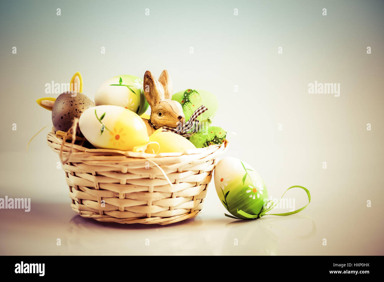 easter eggs and bunny Stock Photo - Alamy