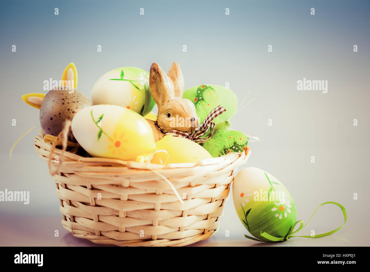 easter eggs and bunny Stock Photo - Alamy