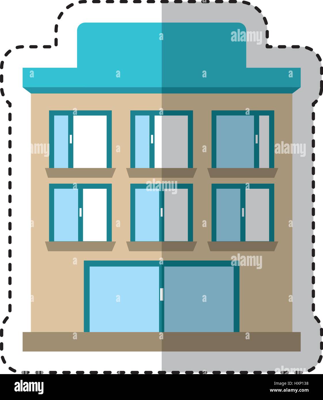 City street front concrete residential building Stock Vector Images - Alamy