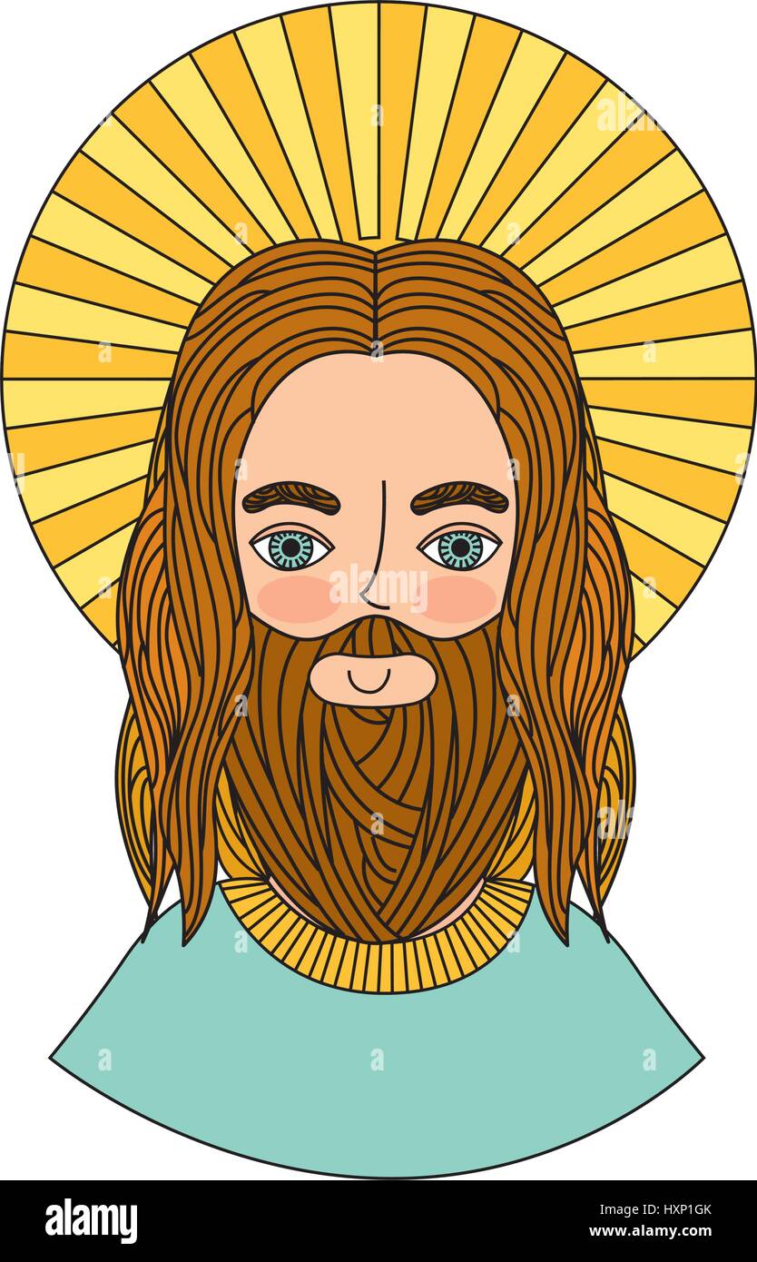 jesuschrist with halo character religious icon Stock Vector Image & Art ...
