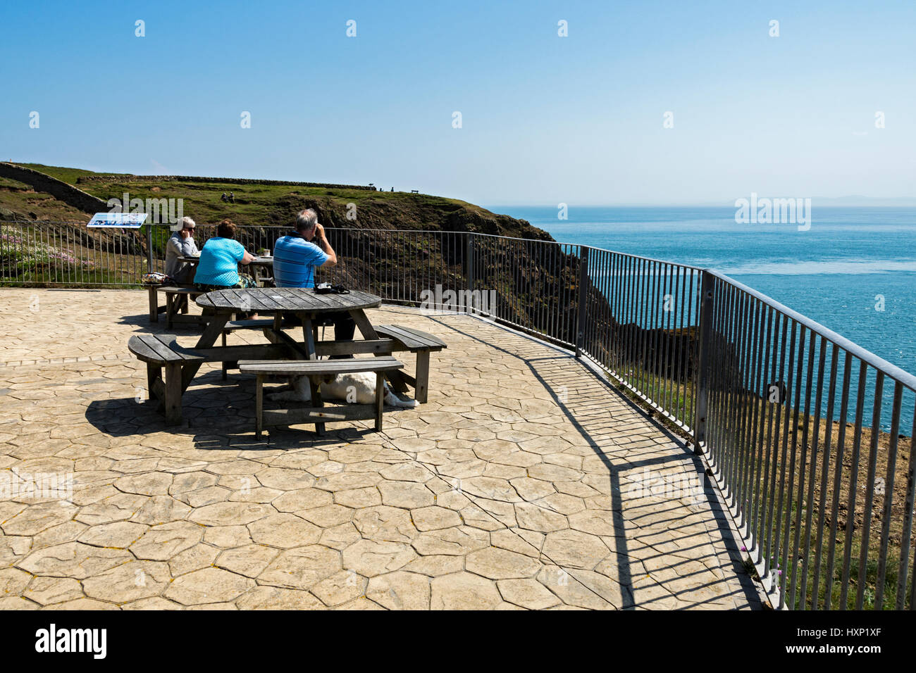 The terrace of the Gallie Craig coffee house, perched on the cliff top ...