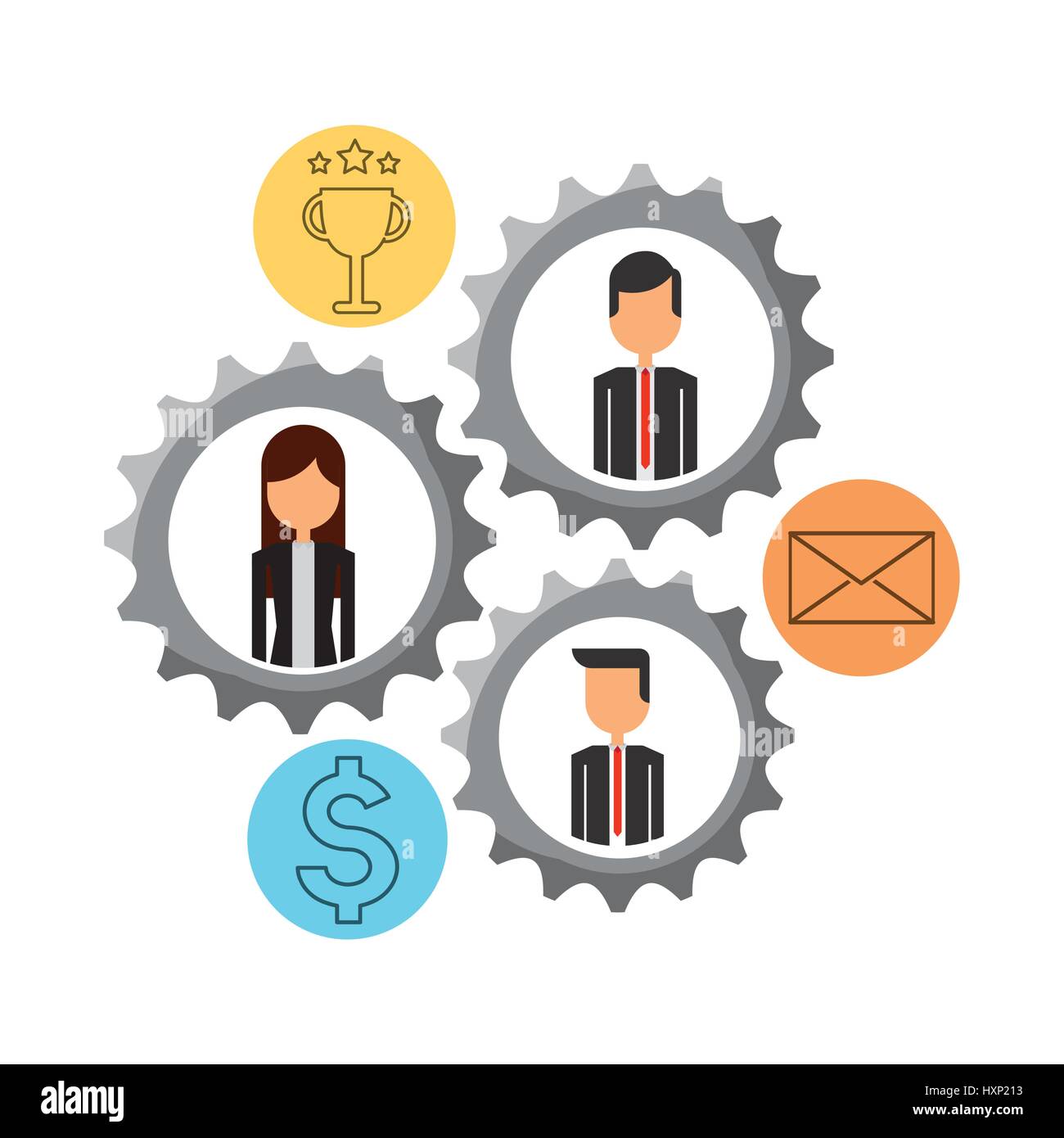 businesspeople teamwork avatars characters icon Stock Vector Image ...