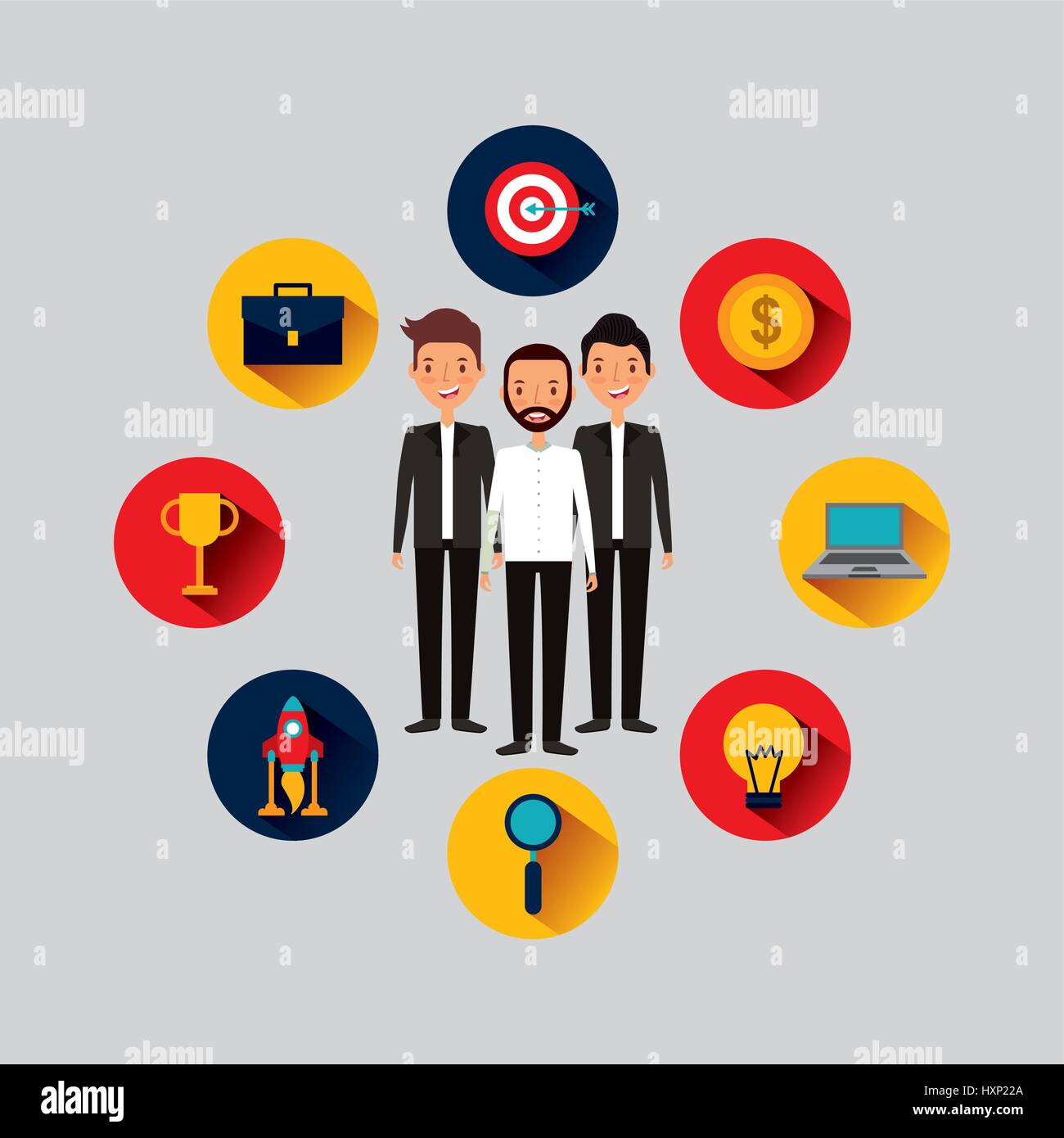 businesspeople teamwork avatars characters icon Stock Vector Image ...