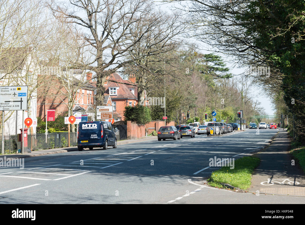 London Road (A30), Englefield Green, Surrey, England, United Kingdom ...