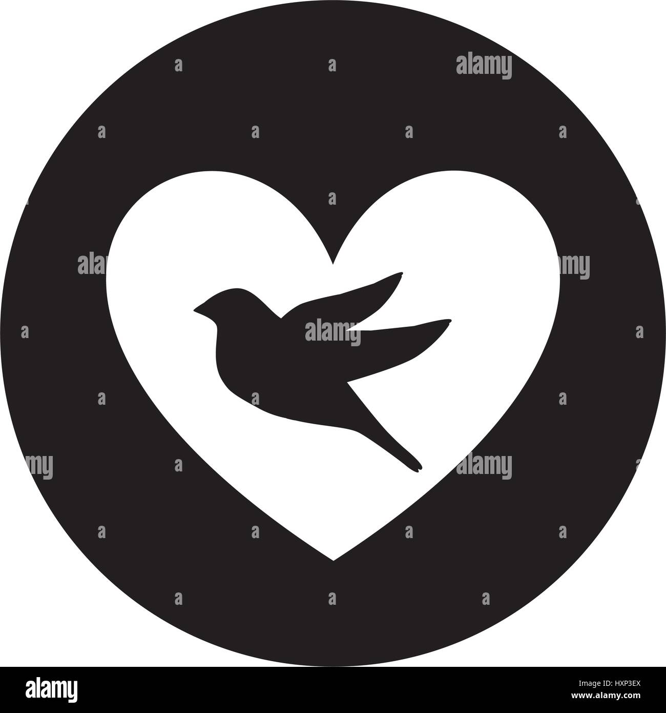 heart romantic with bird Stock Vector Image & Art - Alamy