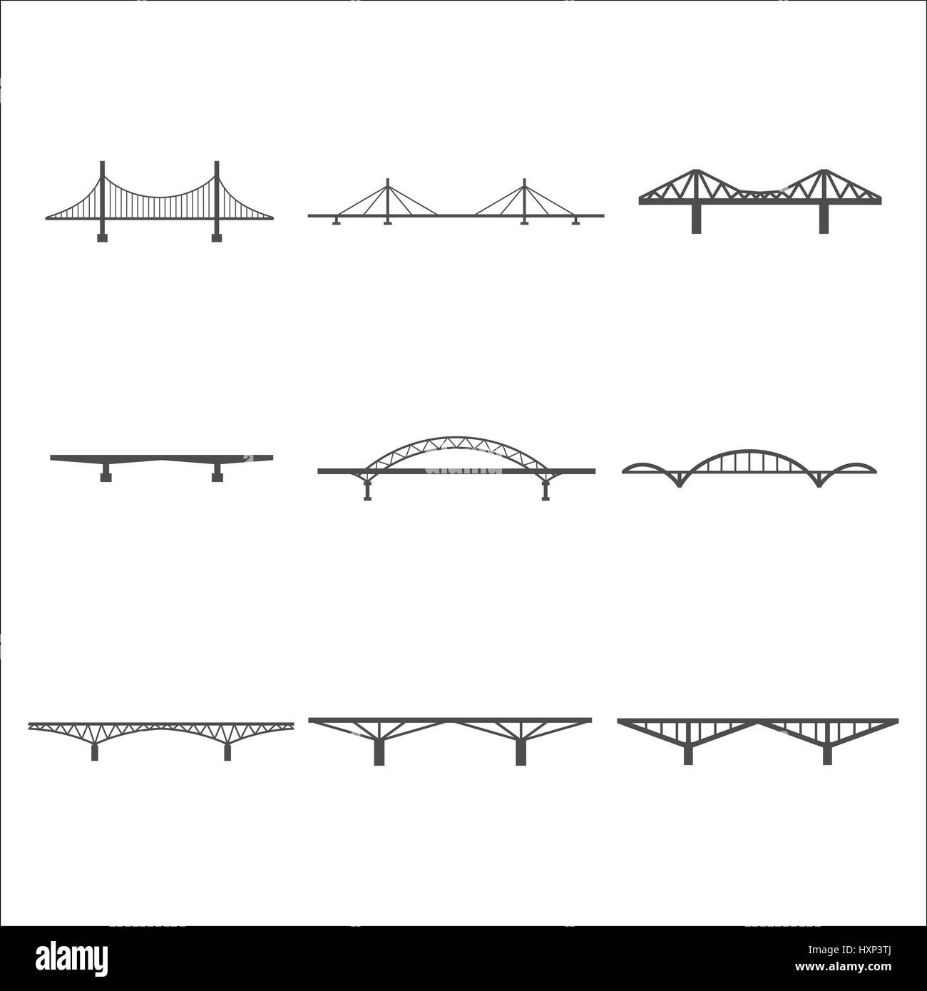 Bridge road icons set Stock Vector Images - Alamy