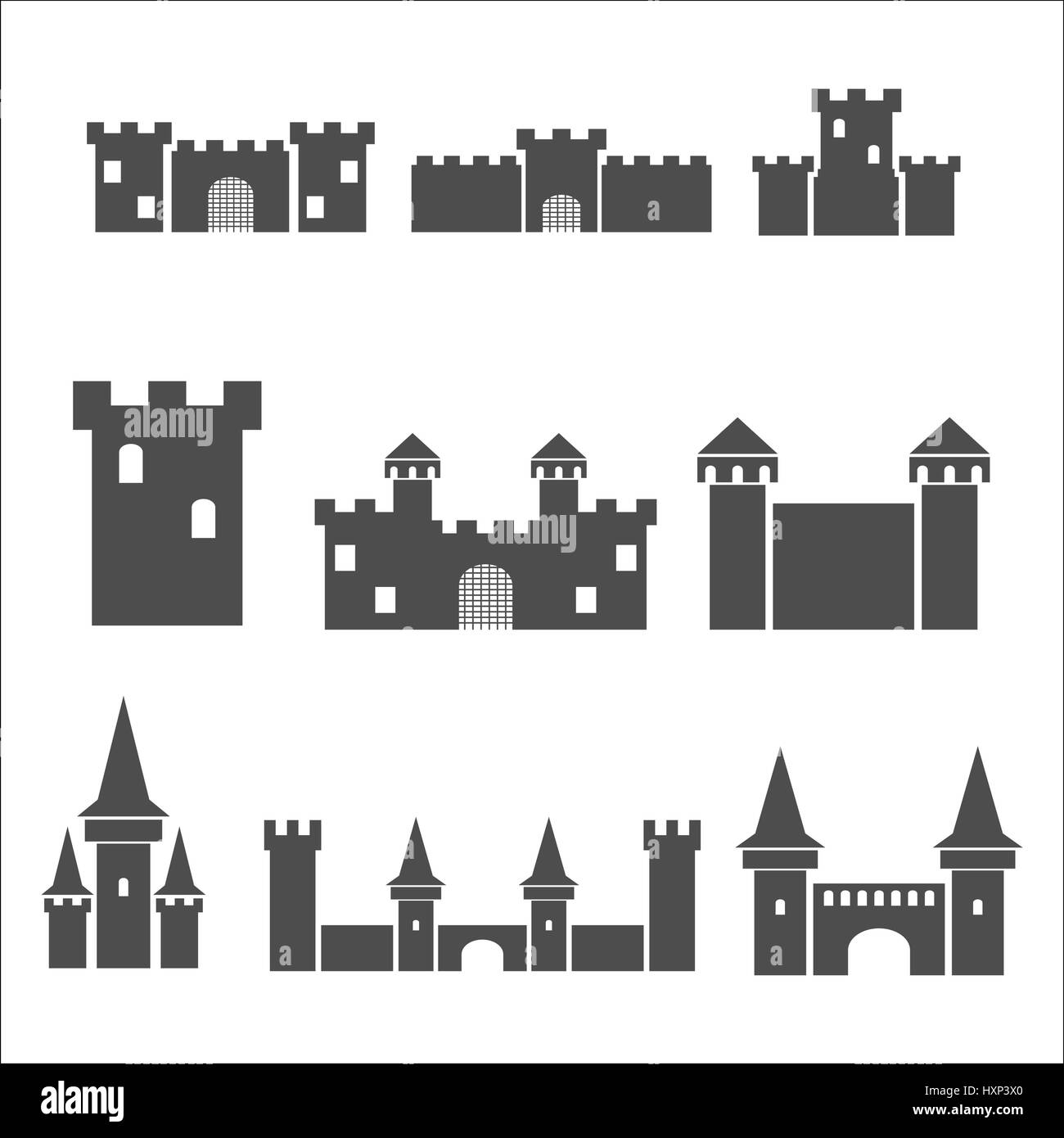 Castle icon set Stock Vector Image & Art - Alamy