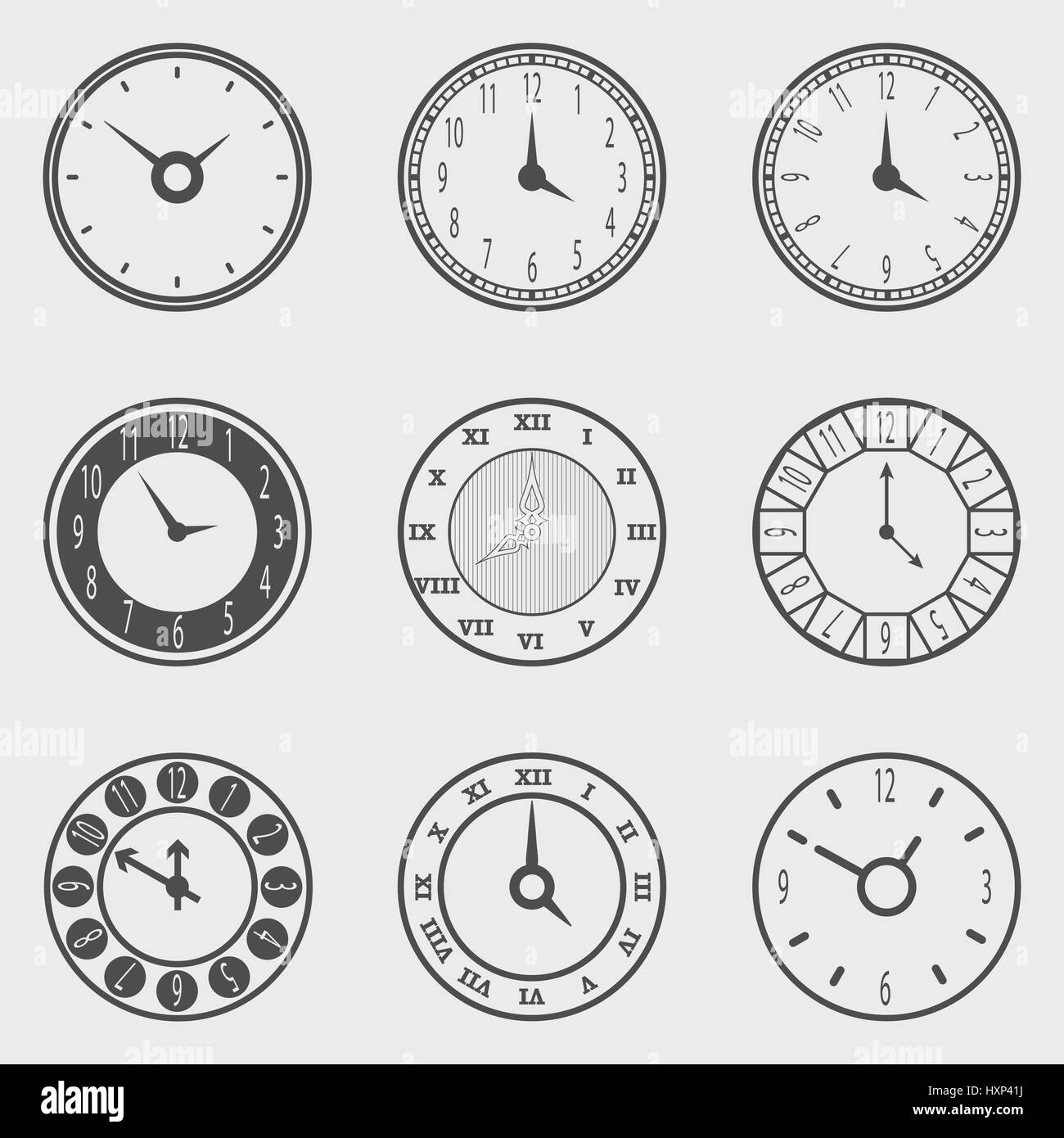 Clock Icon Set Stock Vector Image & Art - Alamy