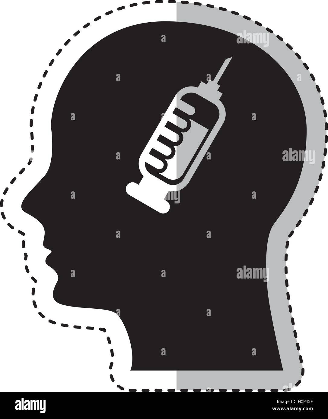 human profile with injection Stock Vector Image & Art - Alamy