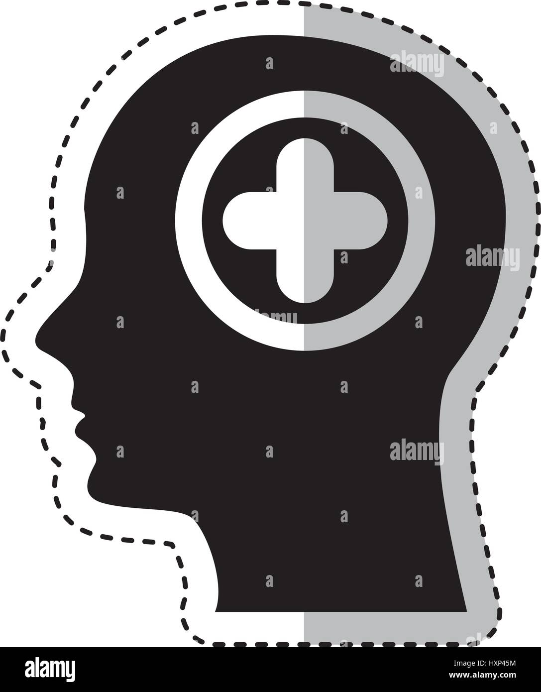 human profile with cross Stock Vector Image & Art - Alamy