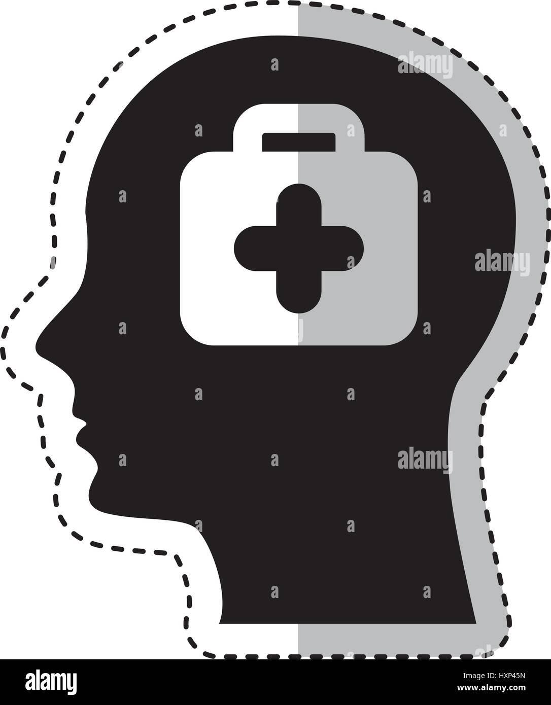 human profile with medical kit Stock Vector Image & Art - Alamy