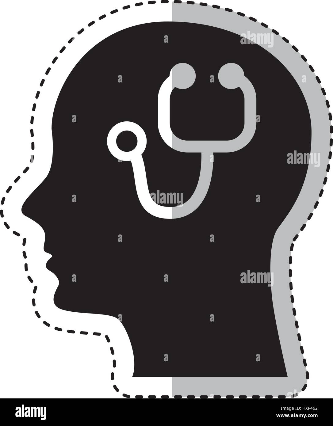 human profile with stethoscope Stock Vector Image & Art - Alamy
